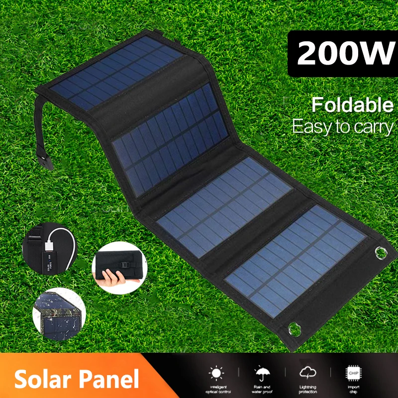 200W-USB-Foldable-Solar-Panel-Portable-Flexible-Waterproof-5V-Folding ...