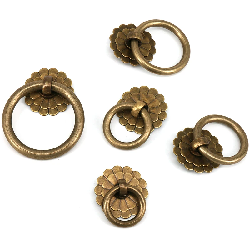 Antique-Style-Pure-Brass-Ring-Pull-for-Cupboard-Cabinet-Drawer-Rings-Pulls-Knob-with-Screws ...