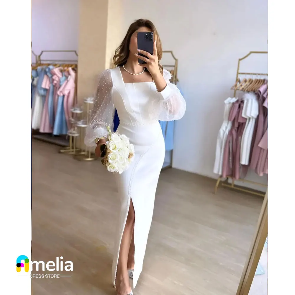 Amelia-Square-Neckline-Prom-Dress-Long-Sleeves-Evening-Dress-With-Split ...