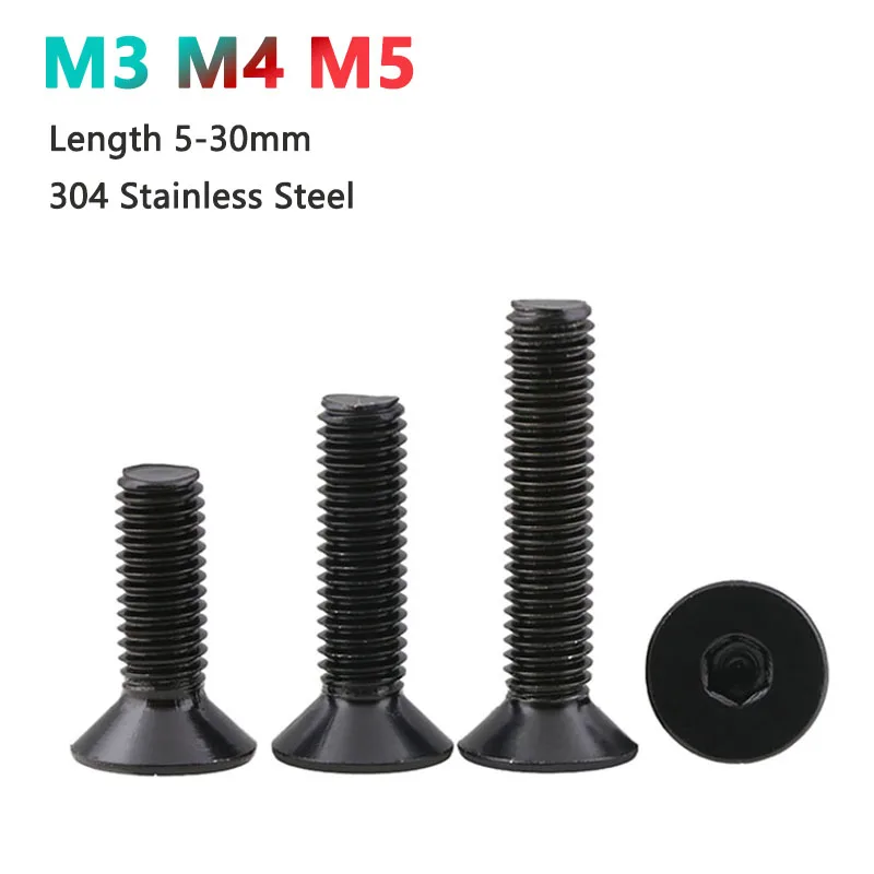 Hex Head Bolt Dimensions Chart: The Complete Guide to M3-M5 Black 304 ...