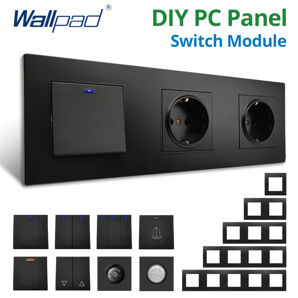 Wallpad-Black-PC-Panel-Wall-Light-Switch-Function-Key-Only-DIY-Free ...
