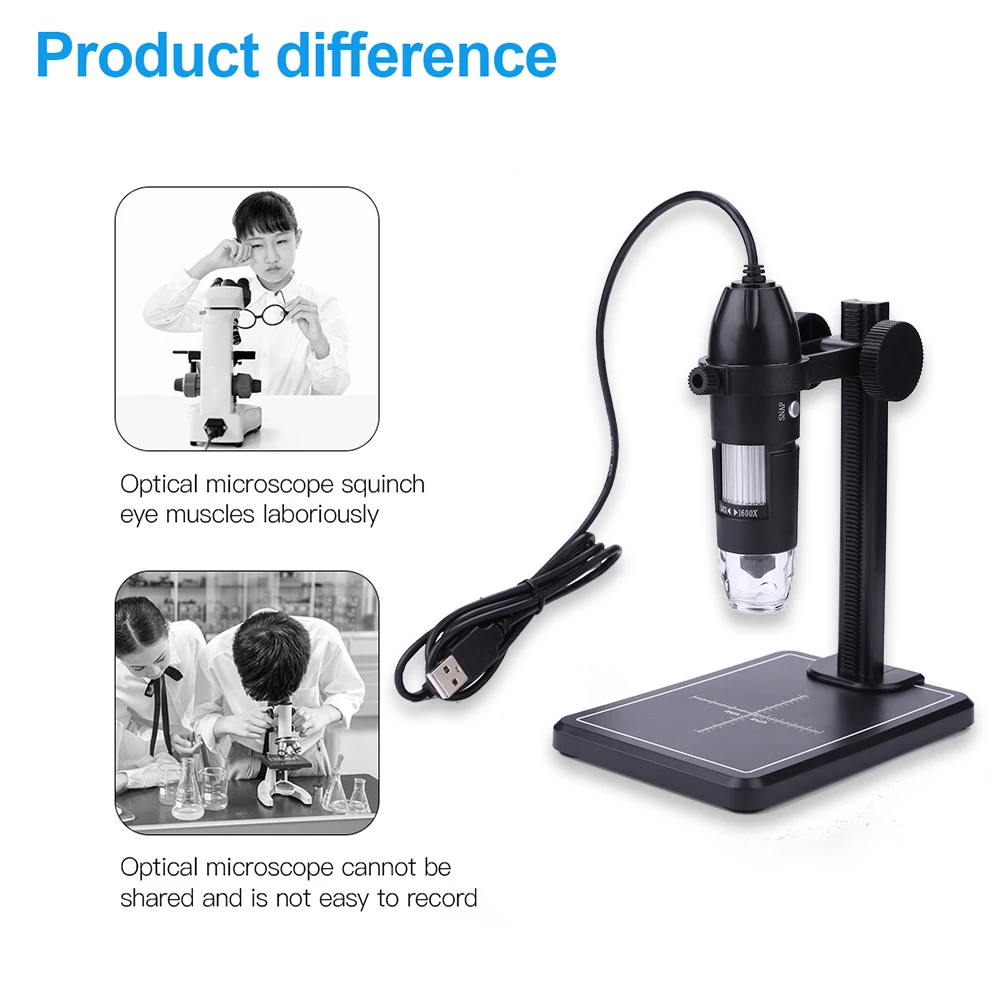 1600X-Professional-USB-Digital-Microscope-with-Lift-Stand-Portable-8LED ...