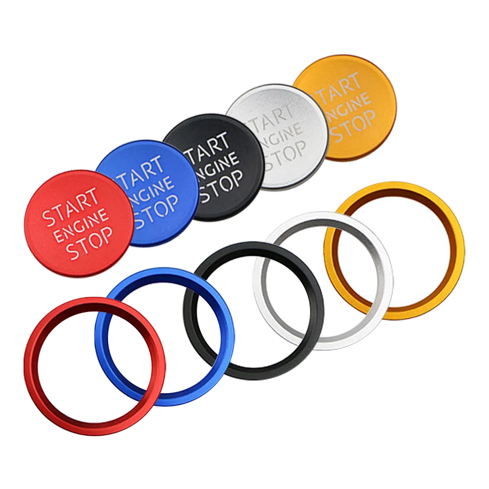 Car Ignition Ring Sticker Start Stop Button Engine Decoration Cover For ...