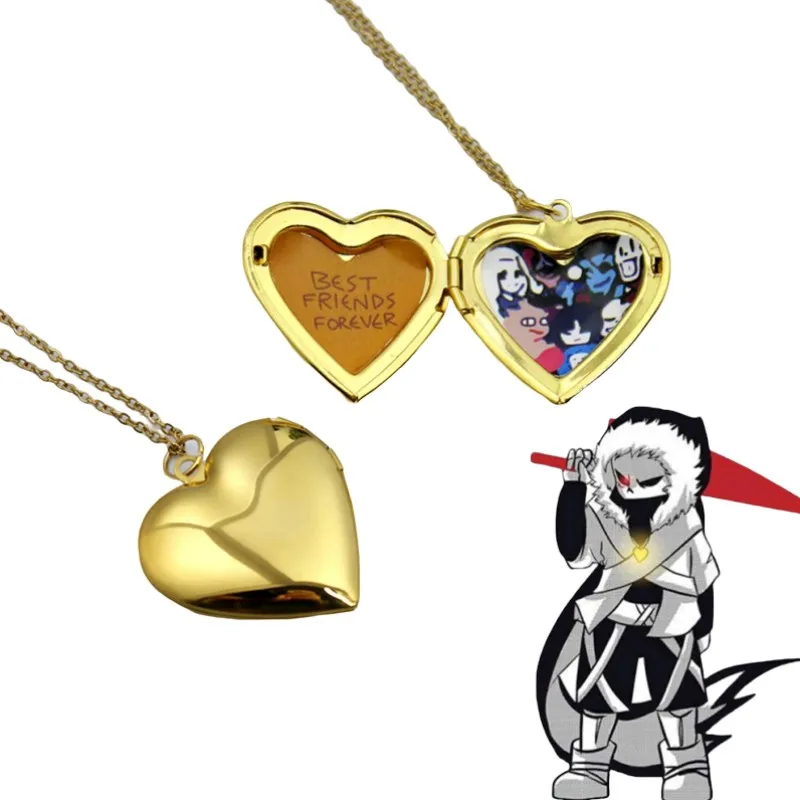 Game-UNDERTALE-Romantic-Heart-Photo-Frame-Necklaces-Can-Be-Opened ...