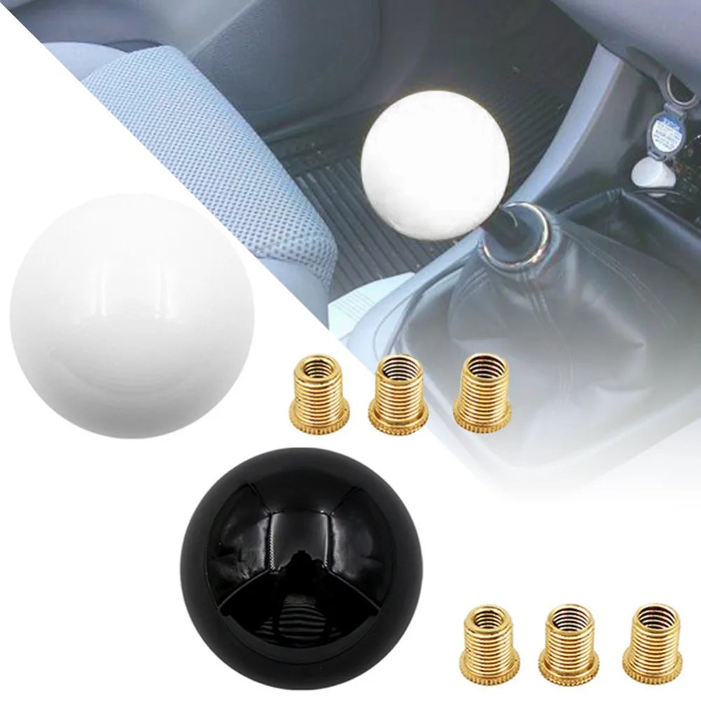 Black-White-Ball-Gear-Knob-Short-shifter-Knob-For-Universal-Car-Racing ...