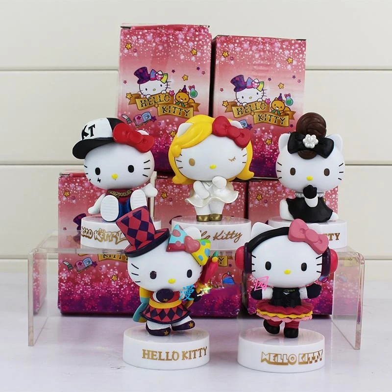 Sanrio Anime figürleri Hello Kitty eğilim Hip Hop KT kedi karikatür ...