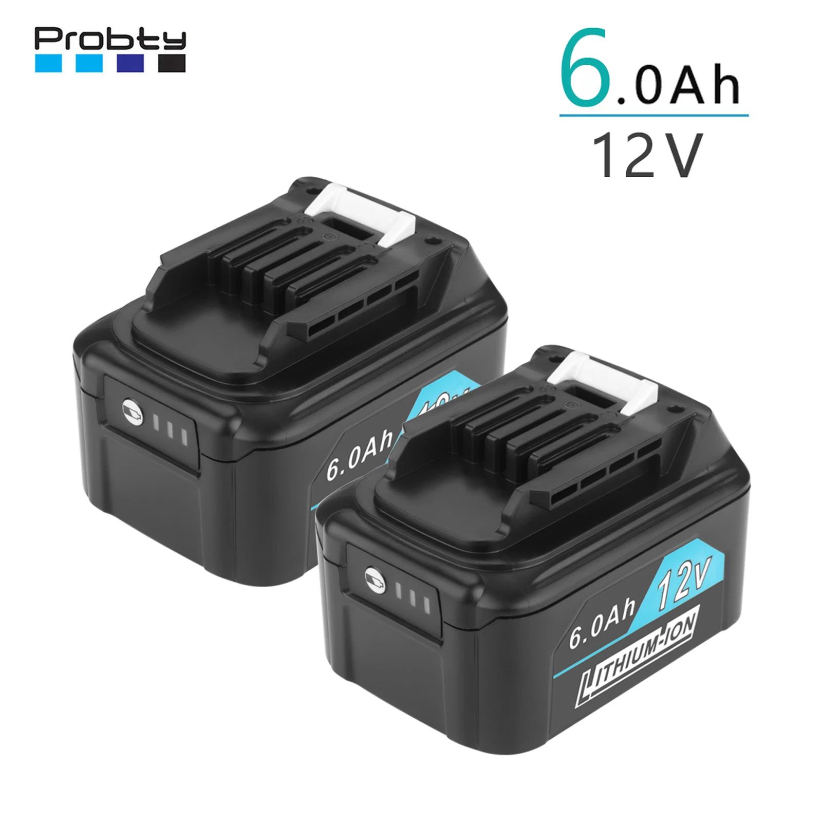 Probty 12V 6000mAh Lithium Battery Rechargeable Batteries for Makita ...