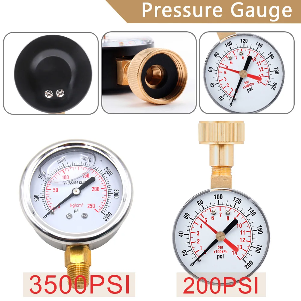3500/200 PSI Pressure Gauge Dial Digital Pressure 0-14 Bar Vacuum ...