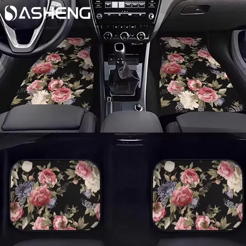 4-Pieces-Of-Retro-Floral-Design-Car-Floor-Mat-Beautiful-Dust ...