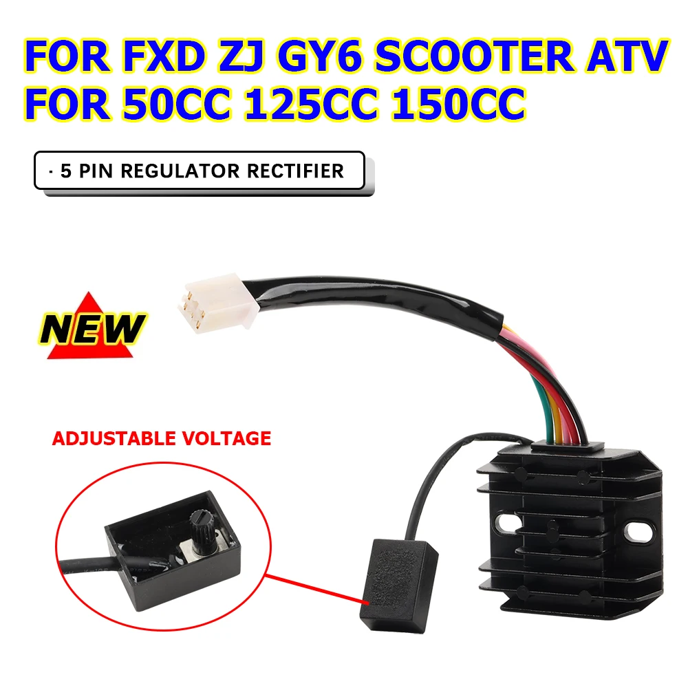 Motorcycle 5 Wire Adjustable Voltage Regulator Rectifier 5 Pin Voltage ...