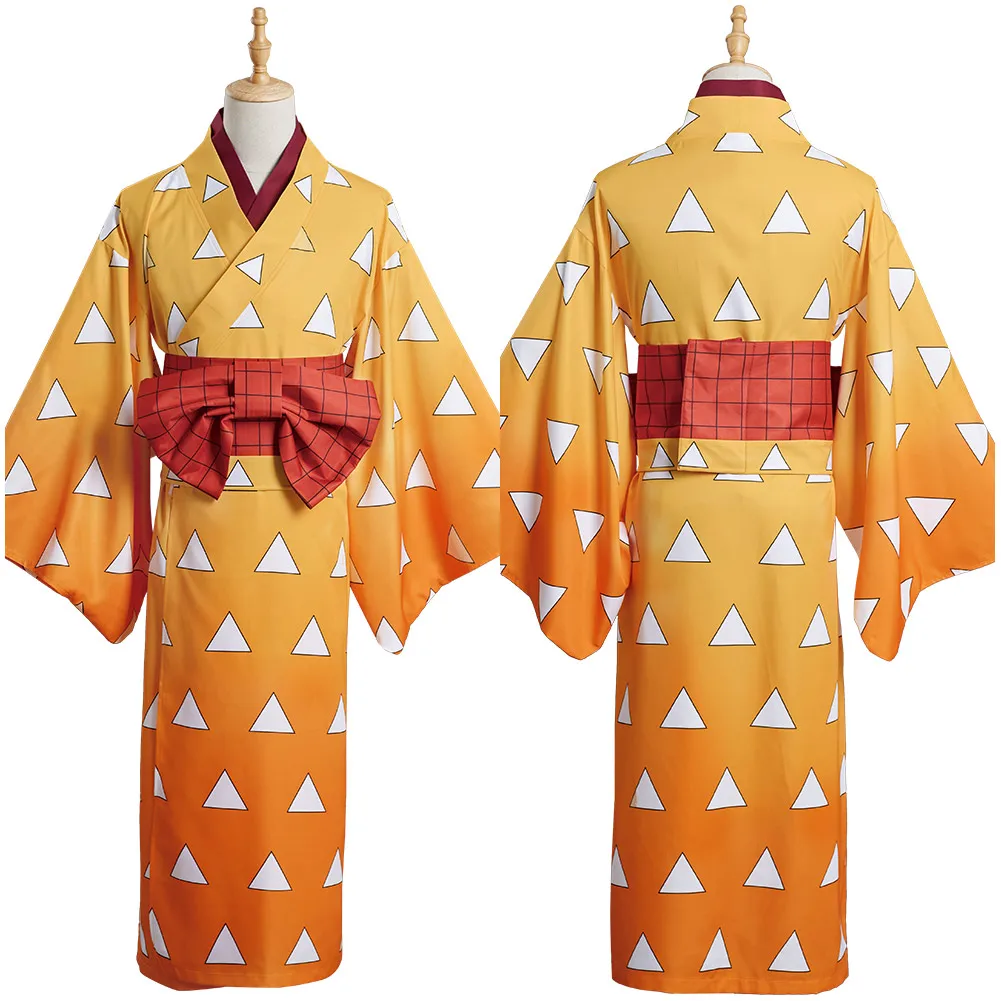 Anime Demon Slayer Agatsuma Zenitsu Kimono Cosplay Costume Outfits ...