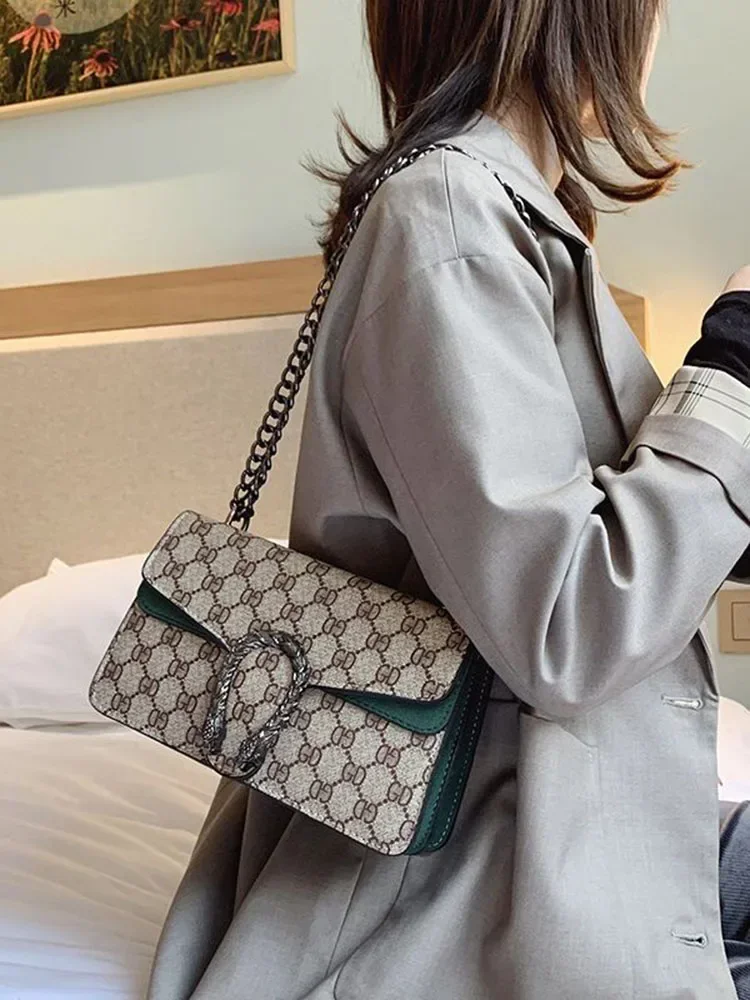 Female-Chain-Handbag-Snake-Pattern-Bags-Retro-Casual-Women-Totes ...