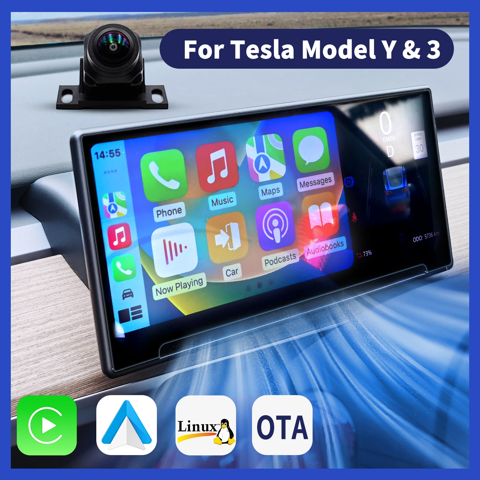 Model-Y-Front-Display-Carplay-Speedometer-Head-Up-Air-Vent-Camera-HUD ...