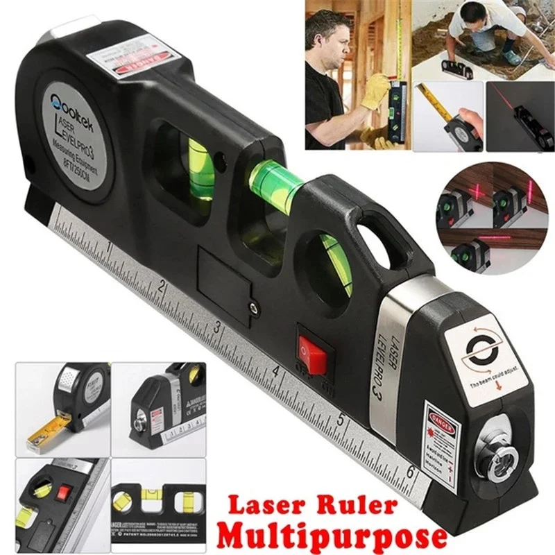 Multipurpose Laser Ruler Laser Level and Spirit Level Metric Ruler ...