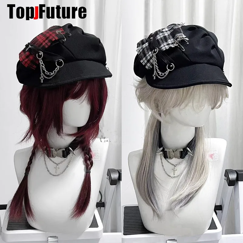 Custom-Made-Harajuku-Gothic-Lolita-Beret-Hat-para-Mulheres-Cap-Y2K ...