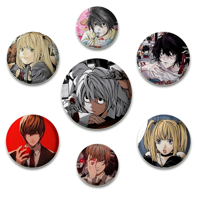32-44-58mm-Anime-Death-Note-Handmade-Pins-Round-Brooch-L-Killer-Yagami ...