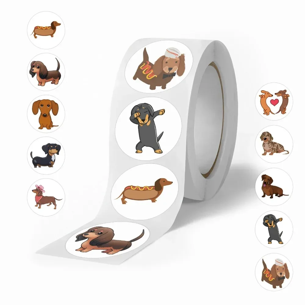 500pcs-Cartoon-Cute-Dachshund-Dog-Sticker-Decorate-Luggage-Refrigerator ...