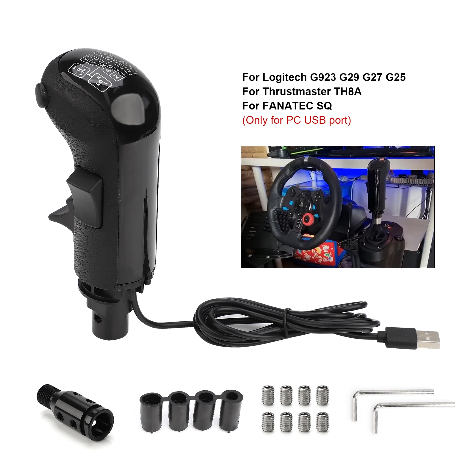 Logitech G29 G27 G25 G923 Thrustmaster TH8A 용 PC USB 시프터 노브 ATS ETS2 용 ...