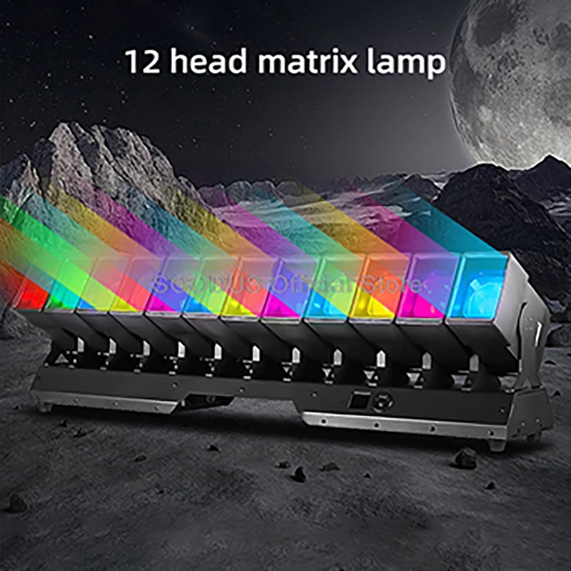 12 Heads LED Matrix Beam Light Sound Control DMX512 Effect Light Wave ...
