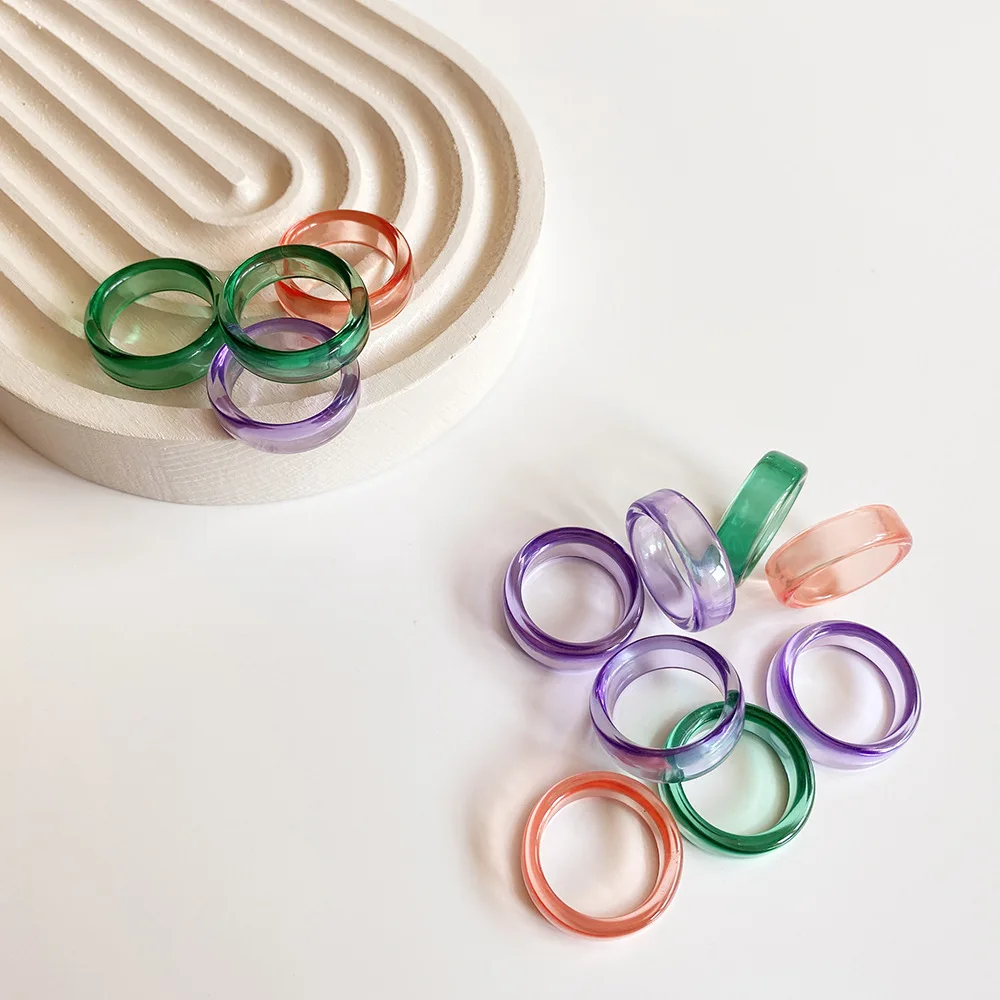 New-Fashion-Simple-Transparent-Resin-Acrylic-Aesthetic-Acetate-Round ...