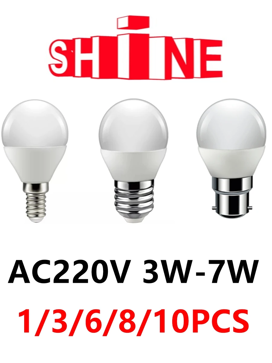 LED Mini ampul G45 3W 7W E14 E27 B22 220V 240V yüksek lümen hiçbir ...