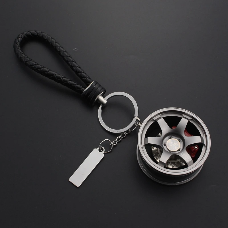 Car Keychains Alloy TE37 Wheel Keyring For Auto Accessories Motor Key ...