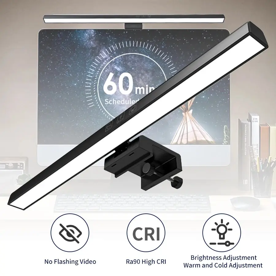 LED-Schreibtischlampe-Monitor-Lichtleiste-PC-Computer-dimmbar ...