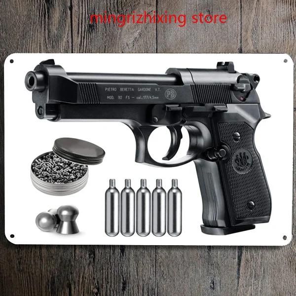 Beretta M92fs Blowback Air Gun, With 5x12 Carbon Dioxide Tank And 500ct ...