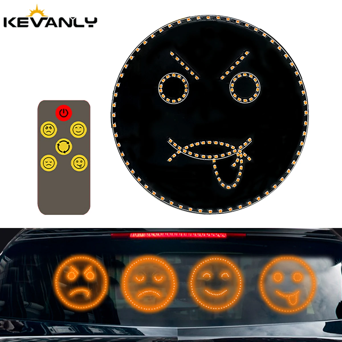 Creative-Fun-Three-Car-Interior-Rear-Windshield-LED-Funny-Facial ...