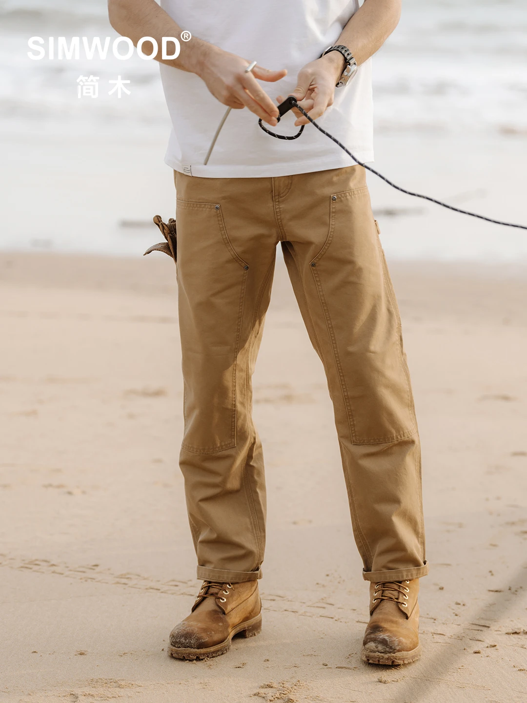 Simwood 2023 Spring New 10.5 Oz 100% Cotton Durable Outdoor Tactical Pants Men Carpenter Cargo ...