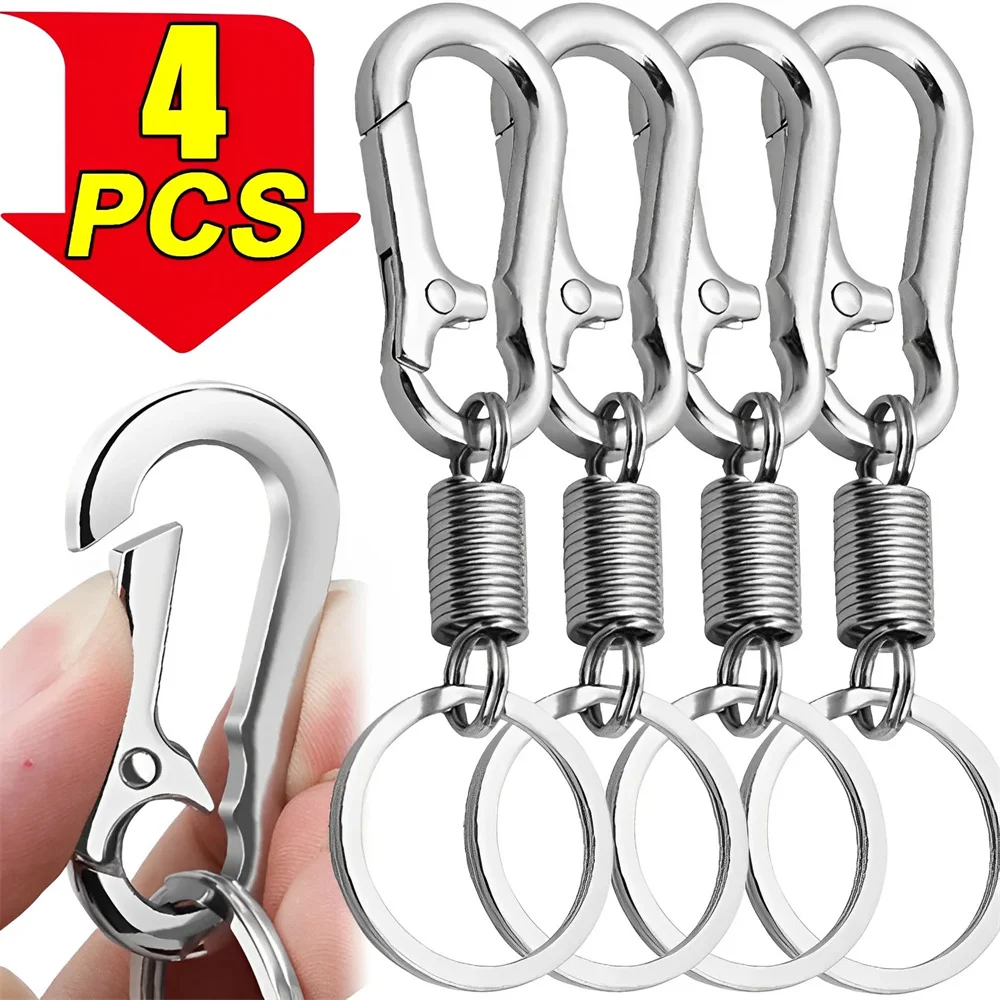 4PCS-Spring-Keychain-Climbing-Hook-Car-Keychain-Strong-Carabiner-Shape ...