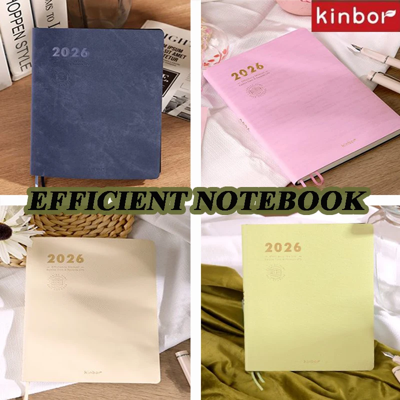 New Kinbor 2026 Planner Notebook A5 Size Elegant PU Cover Productivity ...