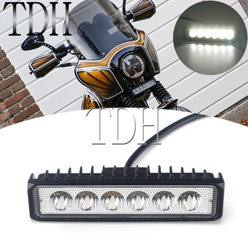 For-Harley-Softail-Dyna-Sportster-Cafe-Racer-Club-Style-6-LED-Light-Bar ...