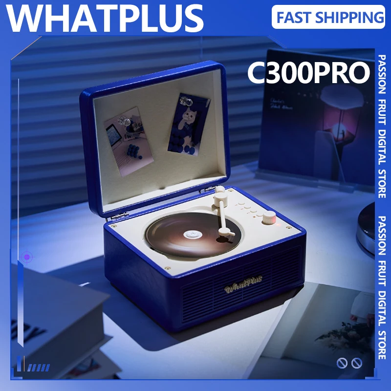 Whatplus C300PRO Retro CD Player Wireless Bluetooth Record Player ...