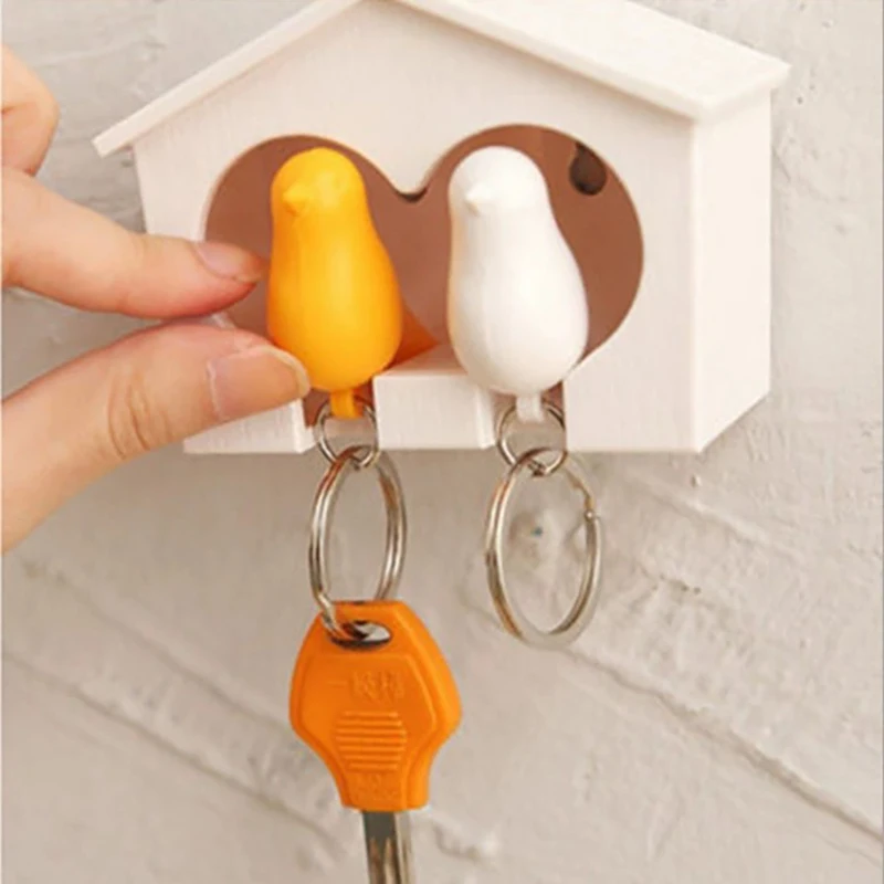 Bird-Couple-Key-Holder-Up-House-Keychain-Hanger-Wall-Mount-Key-Ring ...
