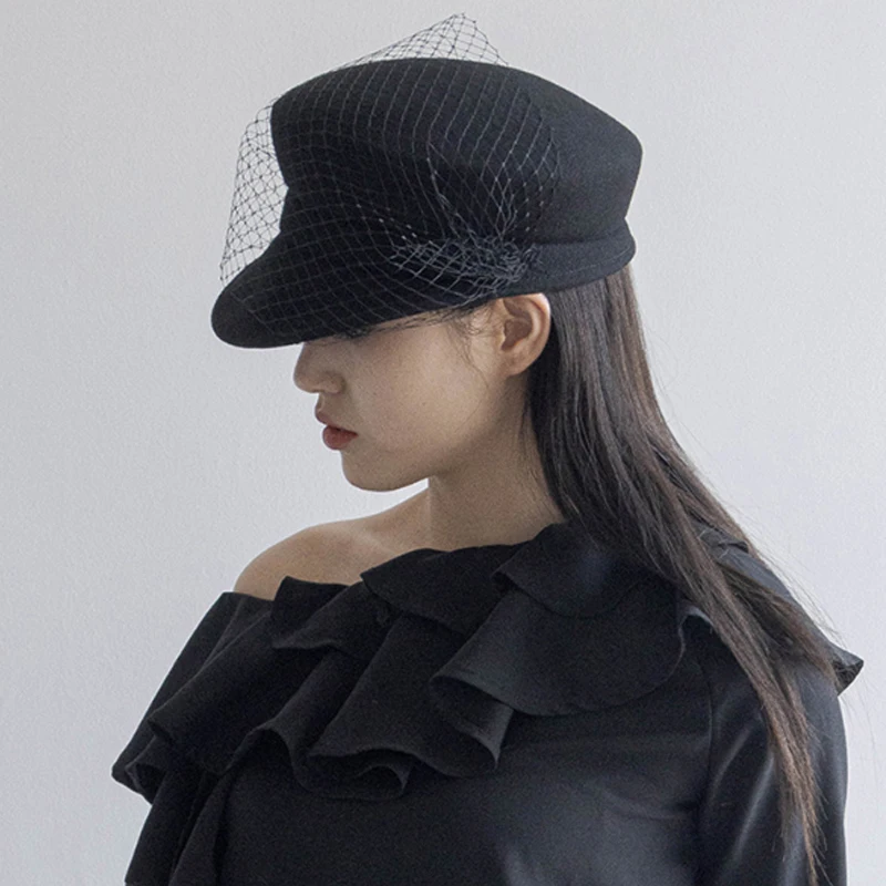 European and American Autumn and Winter New Fedoras Mesh Simple Warm ...