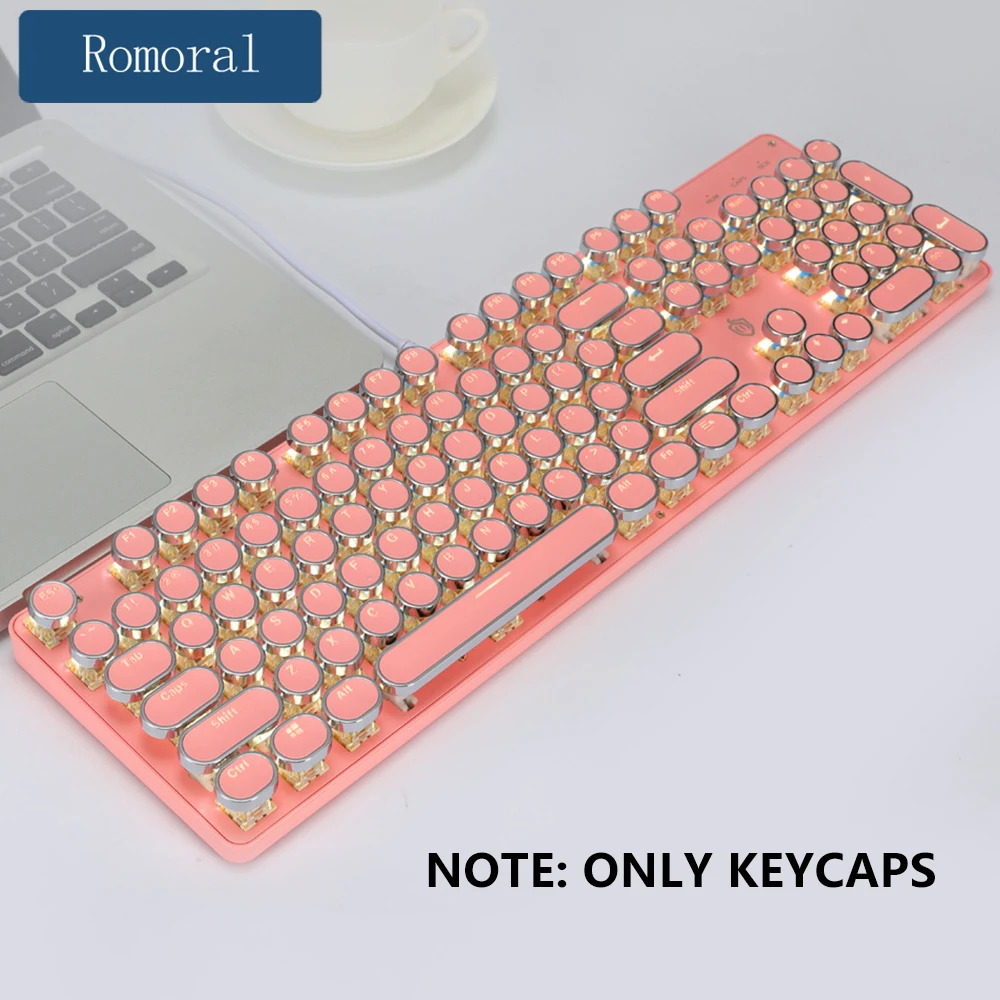 Retro 104 chave do punk keycaps tamanho completo inglês backlight ...