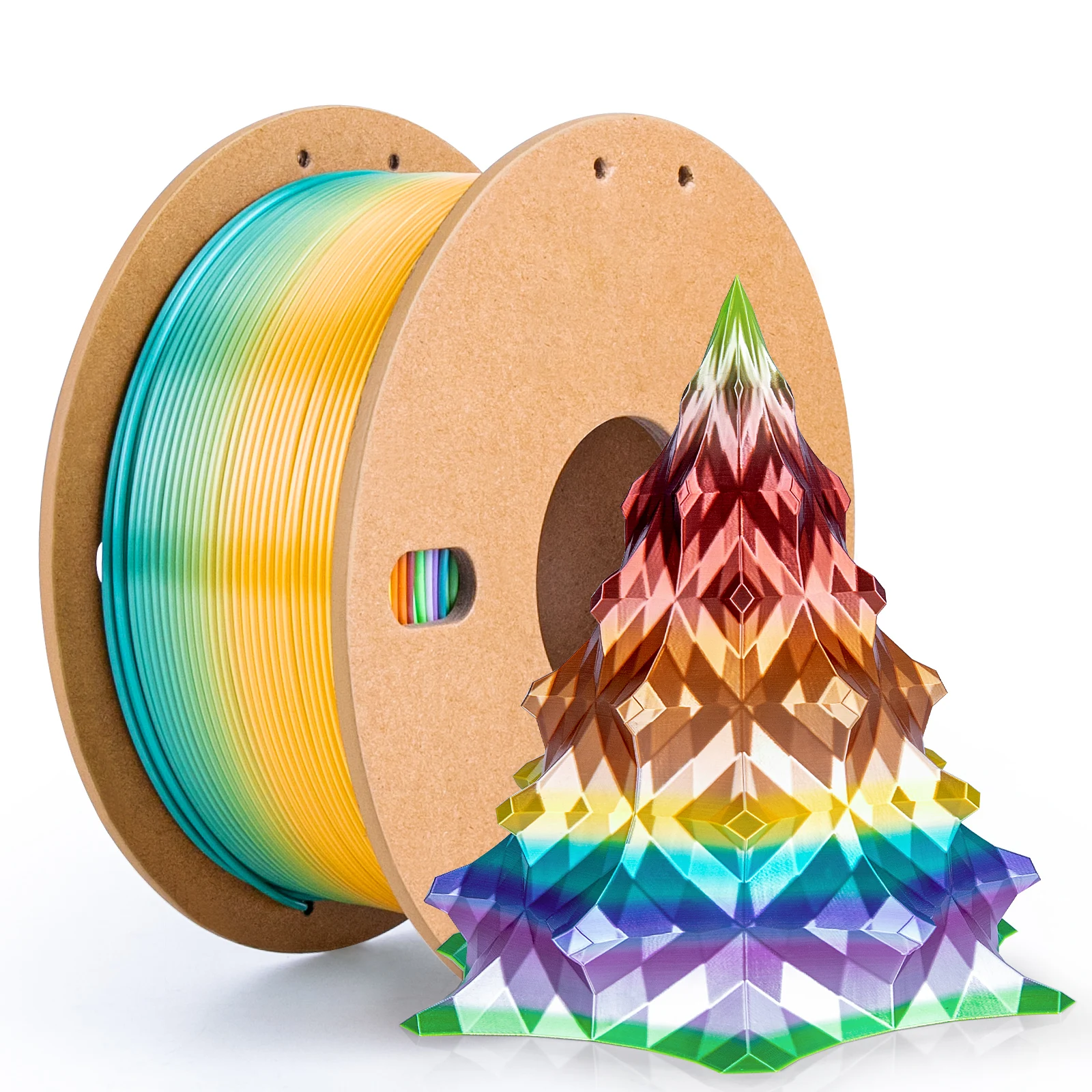 Silk Rainbow PLA Filament 1.75mm 500g/1KG Spool Shiny Fast Color ...