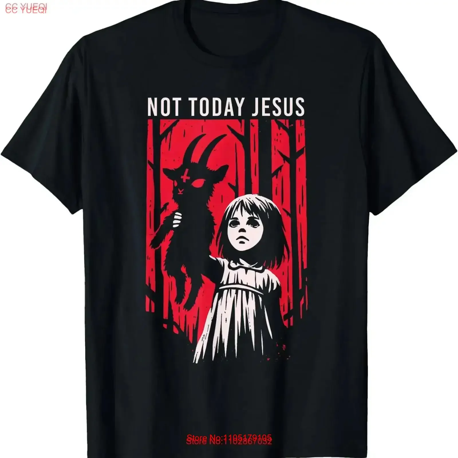 Not Today Jesus Satanic Goth Black Goat Demon 666 Alt Gothic T Shirt ...