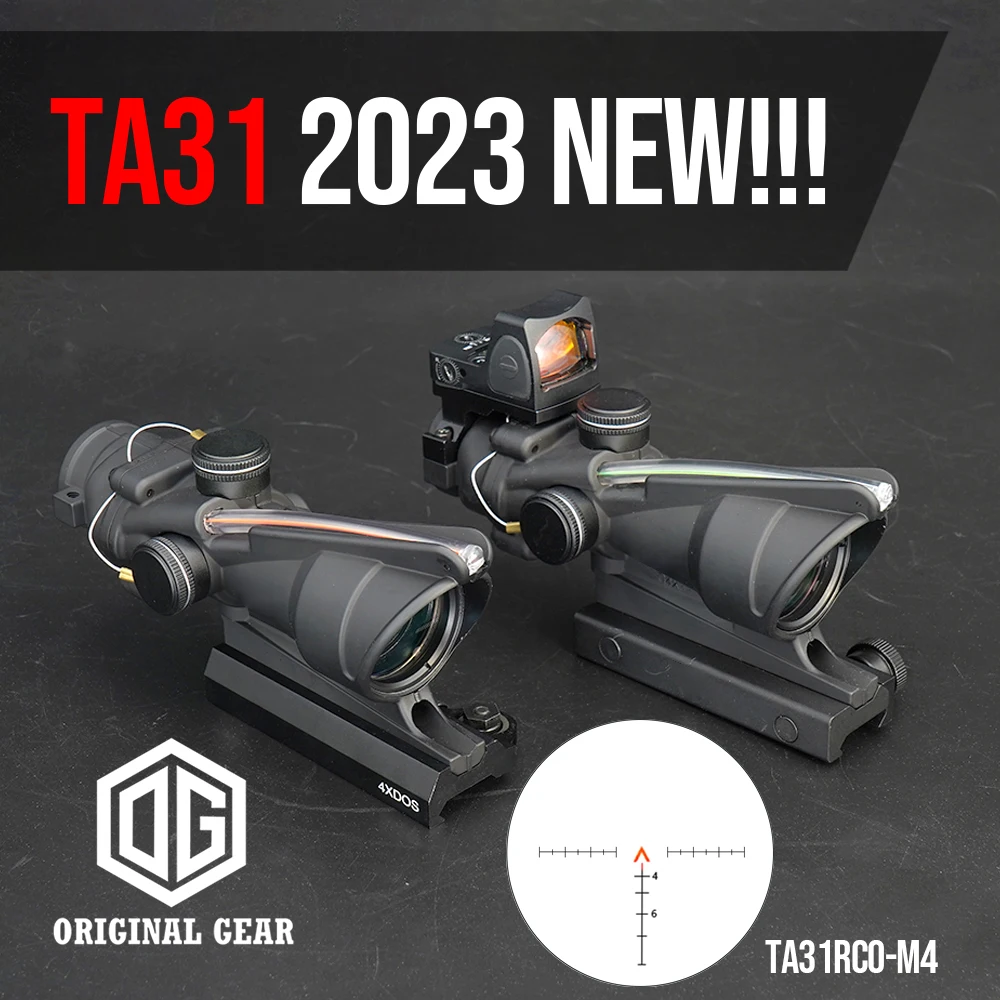 SPECPRECISION-TA31-4x32-USMC-RCO-Riflescope-M4-M4A1-Red-Chevron-Reticle ...