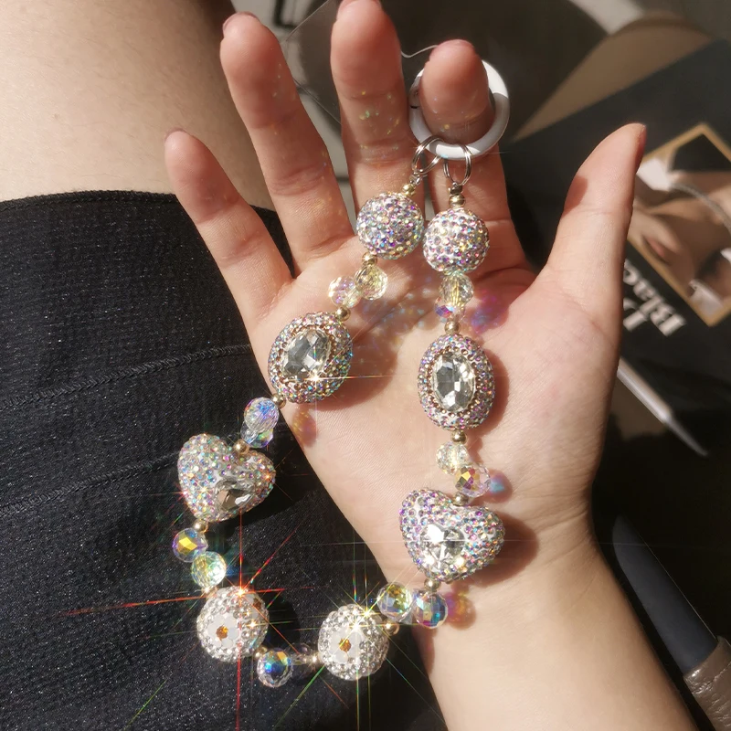 Short-Color-Diamond-Wrist-Lanyard-Mobile-Phone-Lanyard-Full-Diamond ...