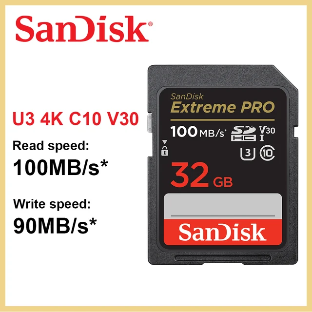 SanDisk Extreme PRO Carte SD 512G 256G 128G 64G 32G U3 4k Lire jusqu'à 200 MBumental C10 V30 UHS ...
