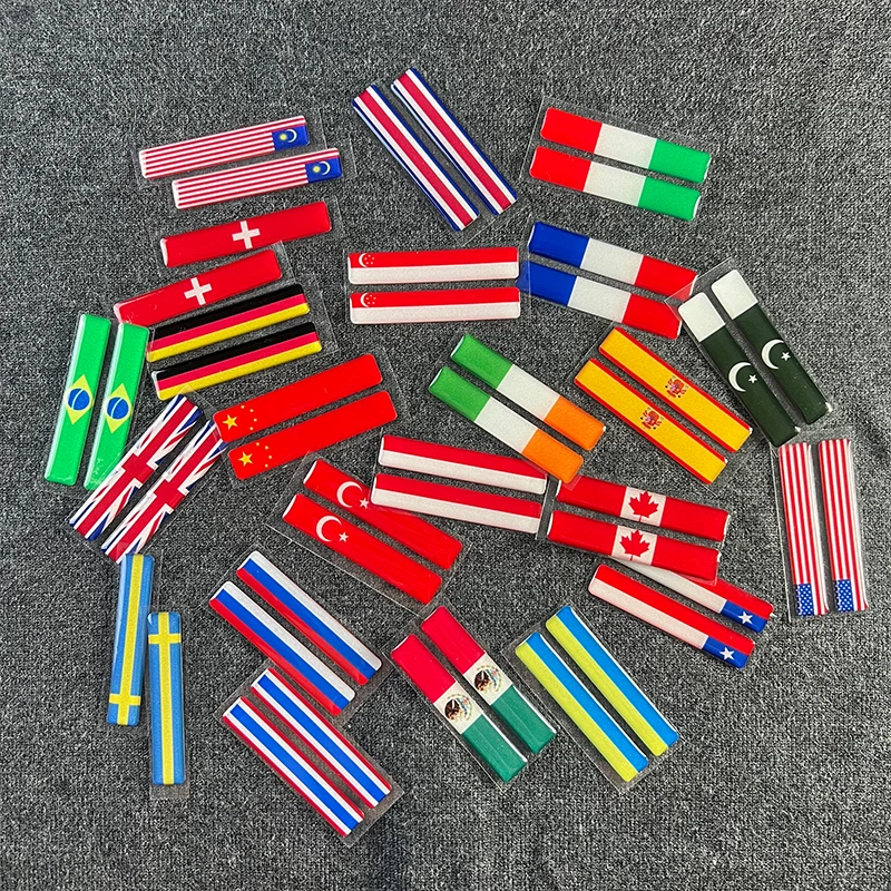 Global Country Flag Stickers 3D Reflective Decals 6CM Car Motorcycle ...