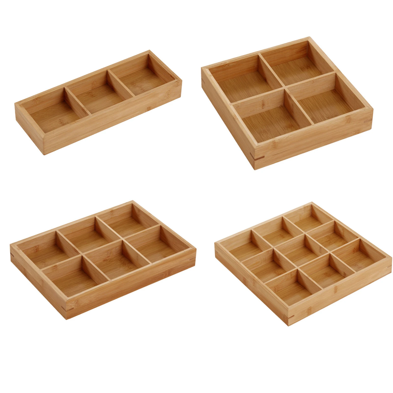 Wooden Serving Tray Multi Compartments Divided Food Serving Plate for ...