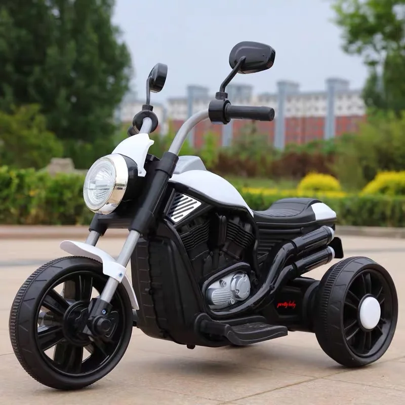 Children's Electric Motorcycle Tricycle Kids Toys Baby Recharge Double ...