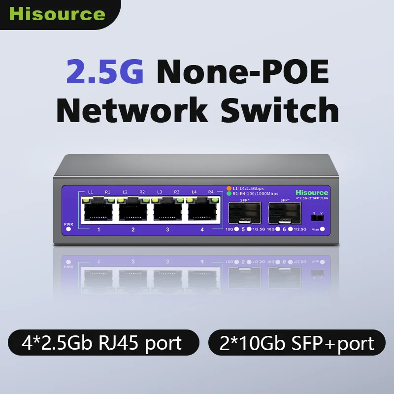 Hisource 2.5G 4 8 Port Ethernet Switch None POE Networck Switch uplink ...