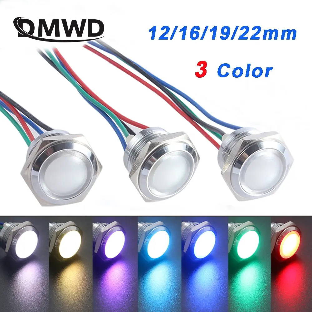 1Pc-3V6V12V24V110V220V-12-16-19-22mm-Waterproof-Metal-Spherical-Round ...