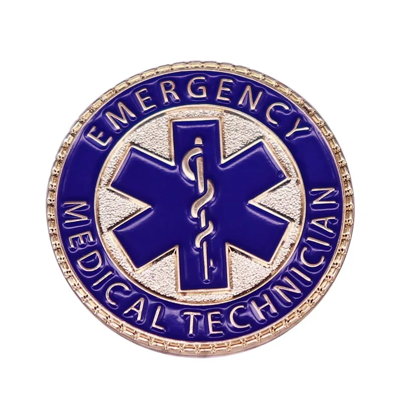 EMT-Brooch-Emergency-Medical-Technician-Logo-Star-of-Life-Symbol-Button ...
