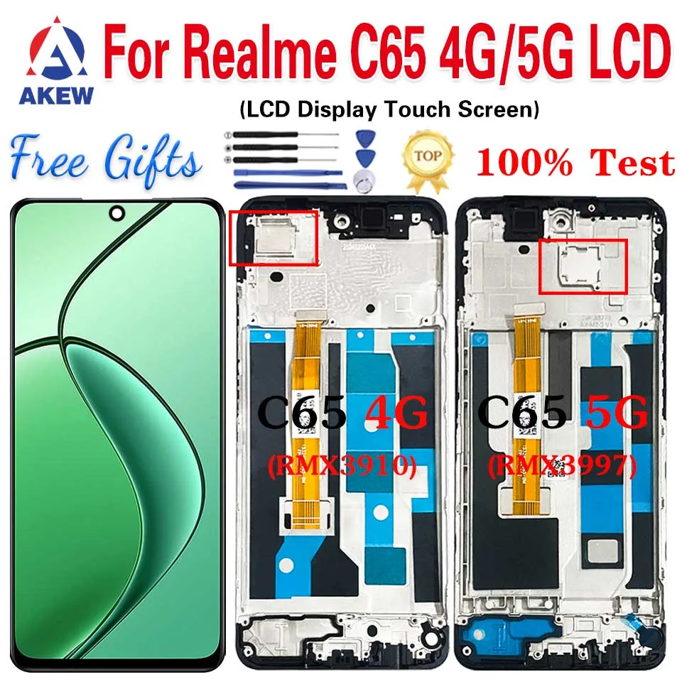 AKEW para Oppo Realme C65 4G Pantalla LCD Realme C65 5G Pantalla táctil ...