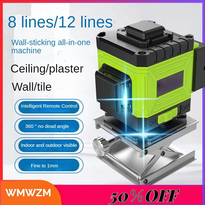 Nivel láser 4D de 16/12 líneas, autonivelante de línea verde 360 Horizontal y Vertical, nivel ...